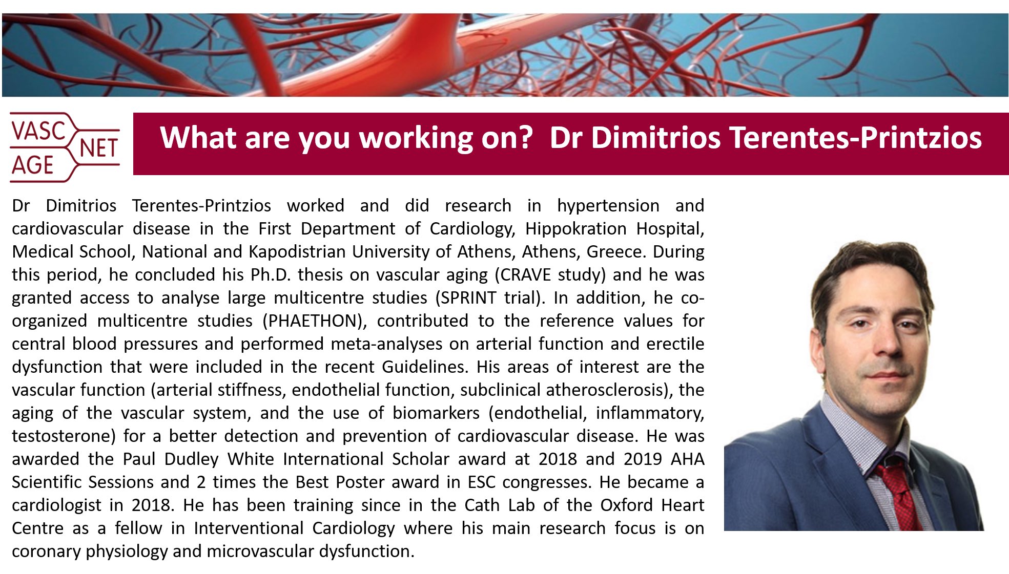 What are you working on? Dr Dimitrios Terentes-Printzios – VascAgeNet
