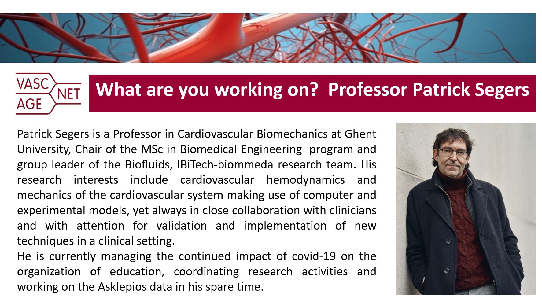 What are you working on? Patrick Segers – VascAgeNet